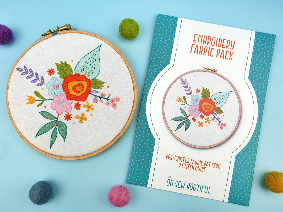Spring Flowers Embroidery Pattern, Summer Floral Hoop Art Pattern ...