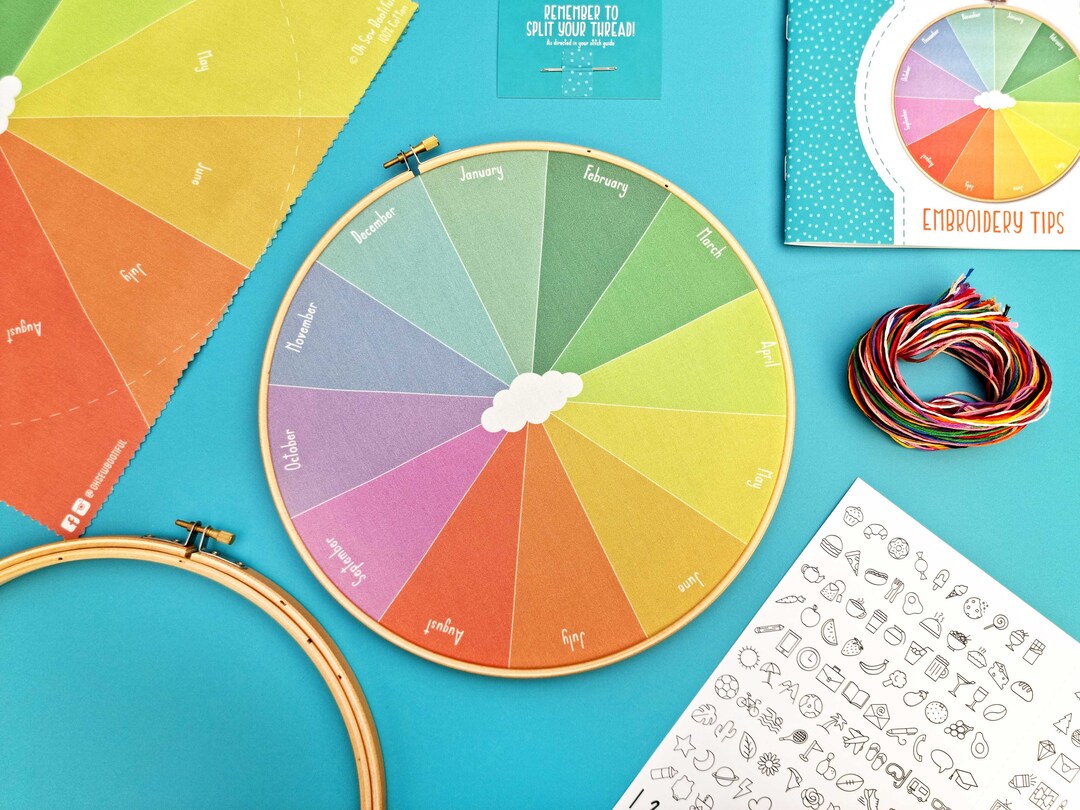Thread Journal Embroidery Kit: Phenology Wheel, 365 Days of Stitching ...
