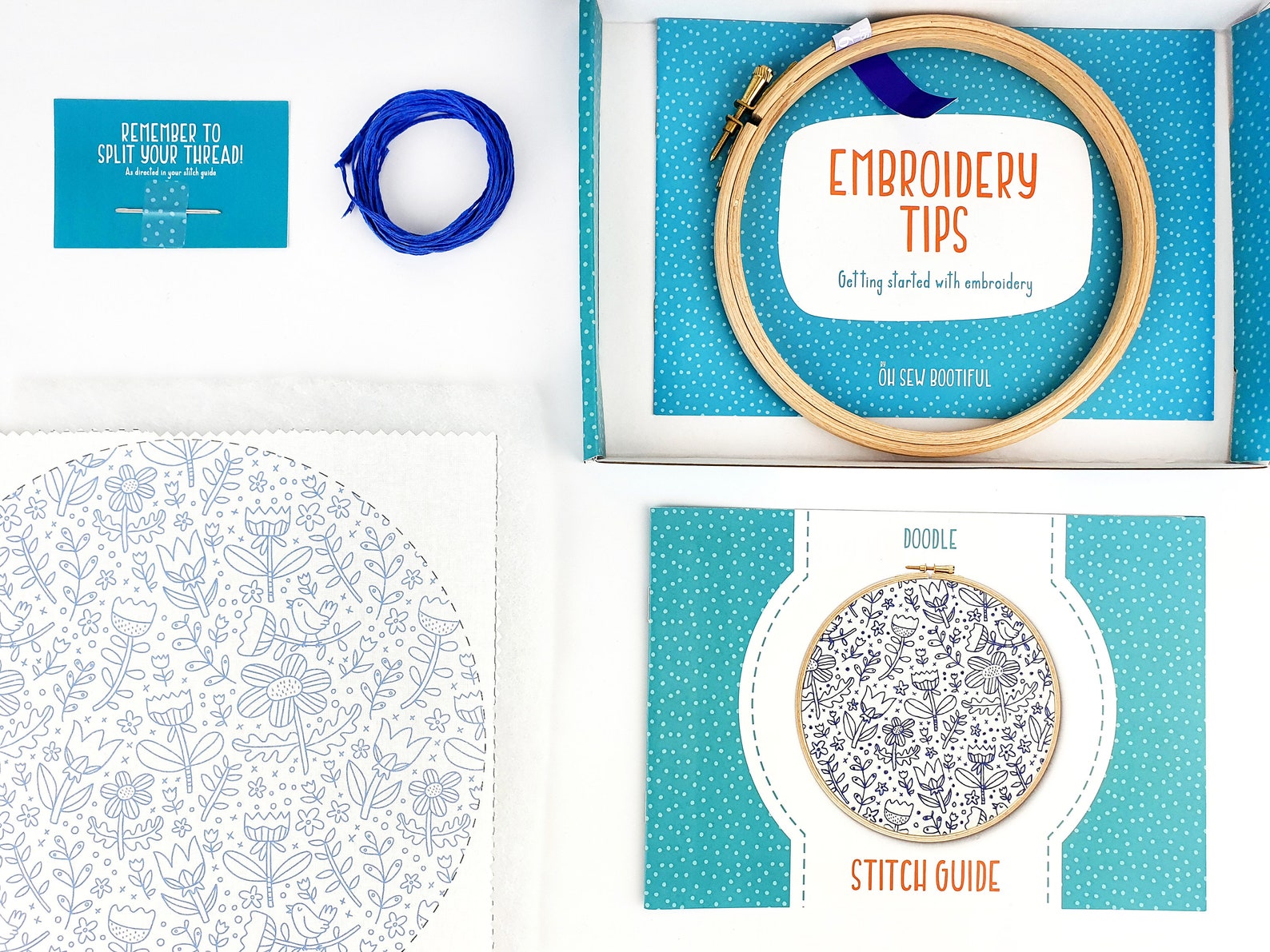 Doodle Embroidery Kit Doodle Stitching Needle Craft Kit DIY | Etsy UK