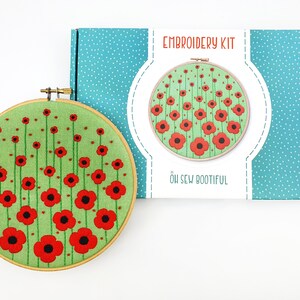 Poppy Embroidery Kits Poppies Needle Craft Kits Wildflower - Etsy