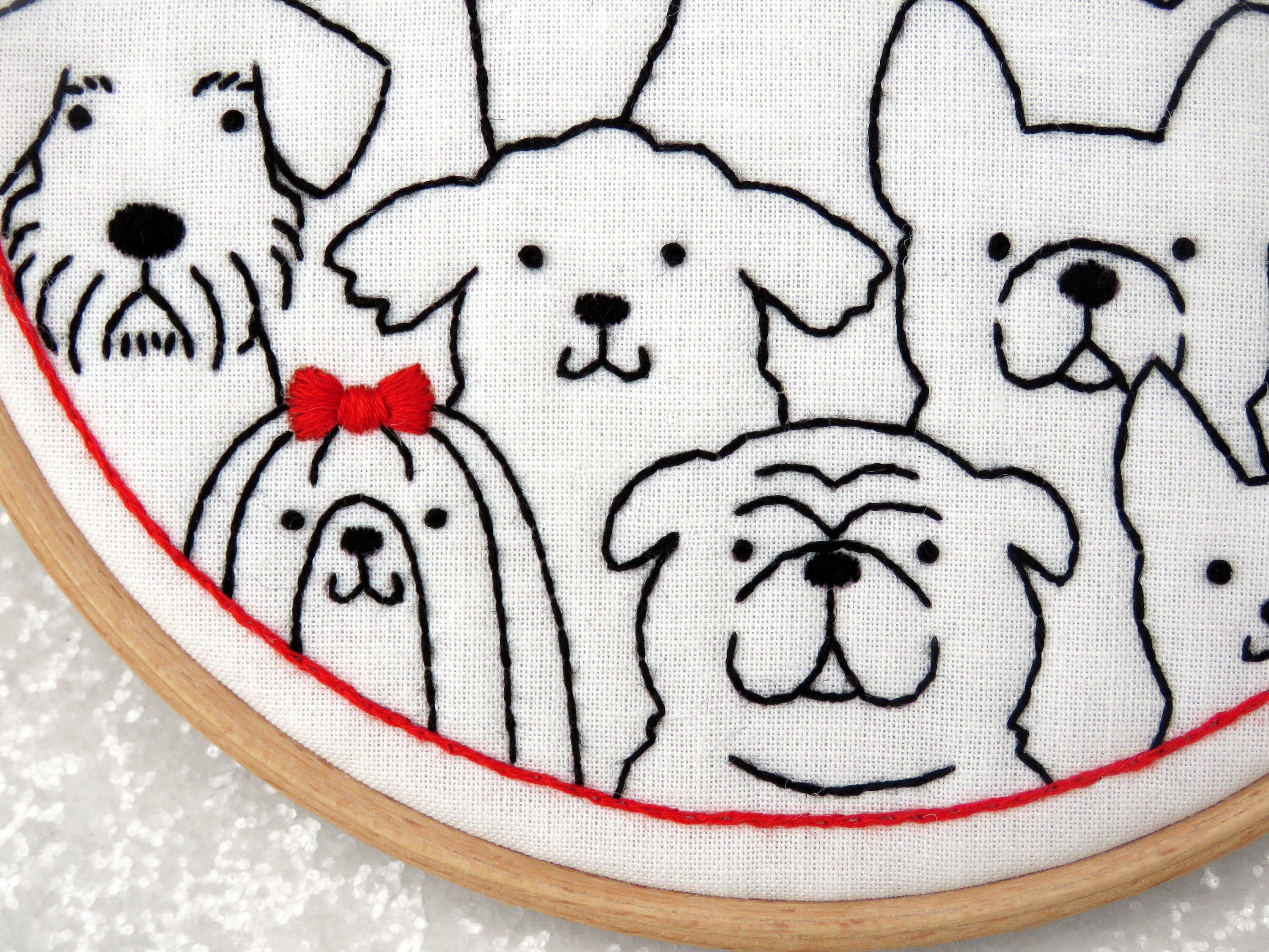 Dogs Embroidery Pattern Dogs Hand Embroidery Stamped - Etsy UK