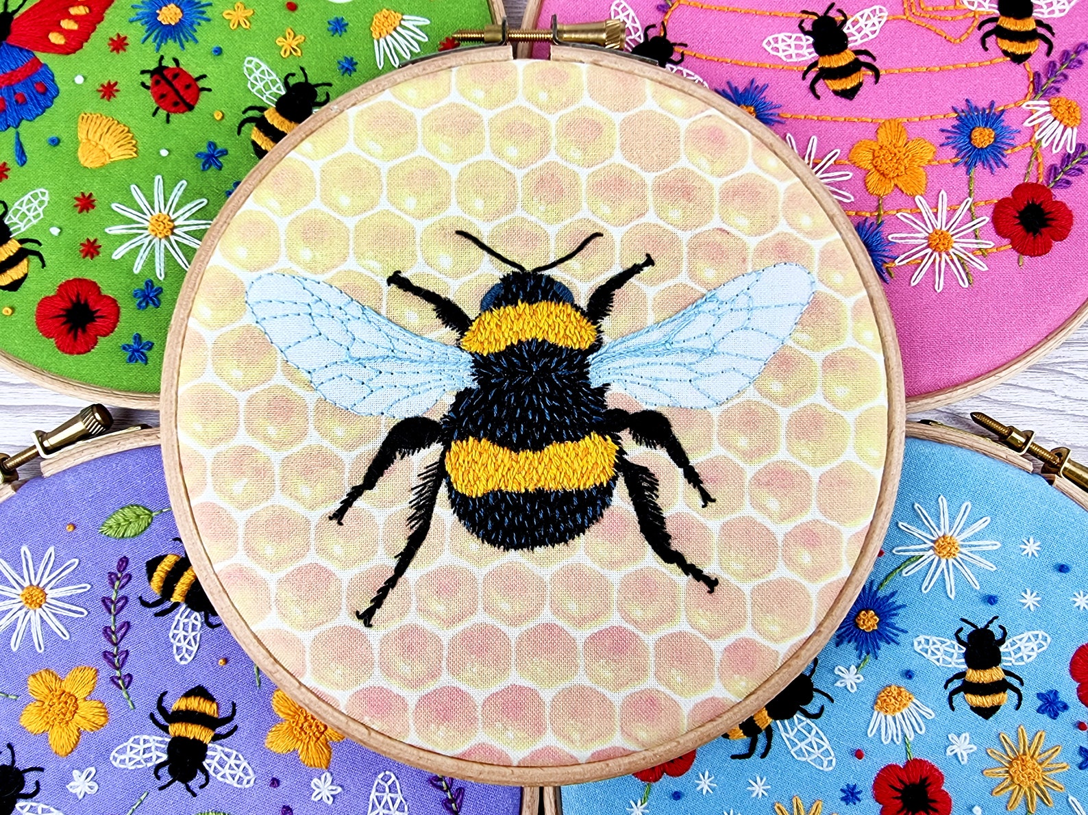 Bee Embroidery Pattern Thread Painting Pattern Needle - Etsy
