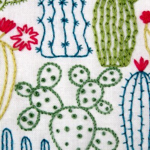 Cactus Embroidery Kit Cacti Embroidery Pack Succulents | Etsy