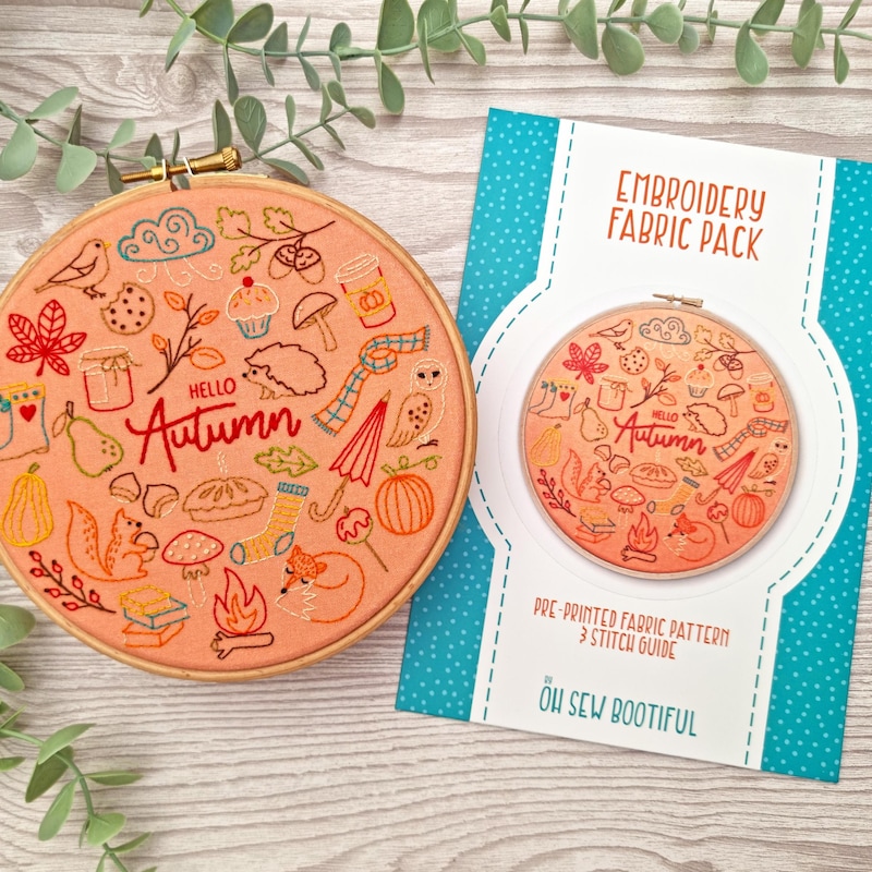 Fall Embroidery Pattern - Etsy