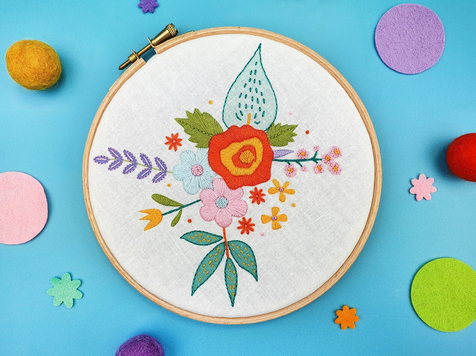 Spring Flowers Embroidery Pattern Summer Floral Hoop Art | Etsy