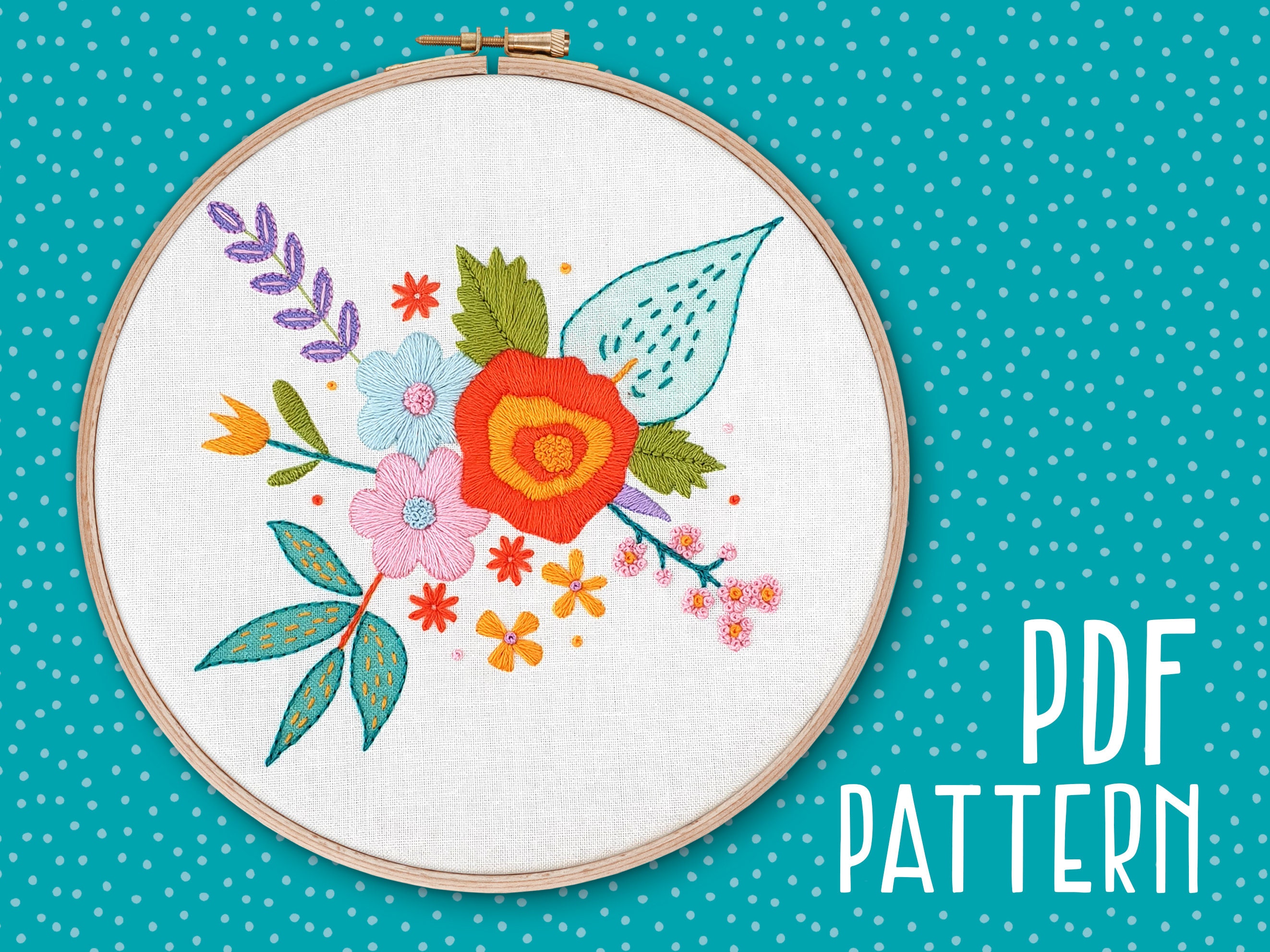 Spring Flowers Hand Embroidery Pattern Floral Craft Project - Etsy