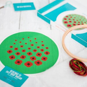 Poppy Embroidery Kits Poppies Needle Craft Kits Wildflower - Etsy