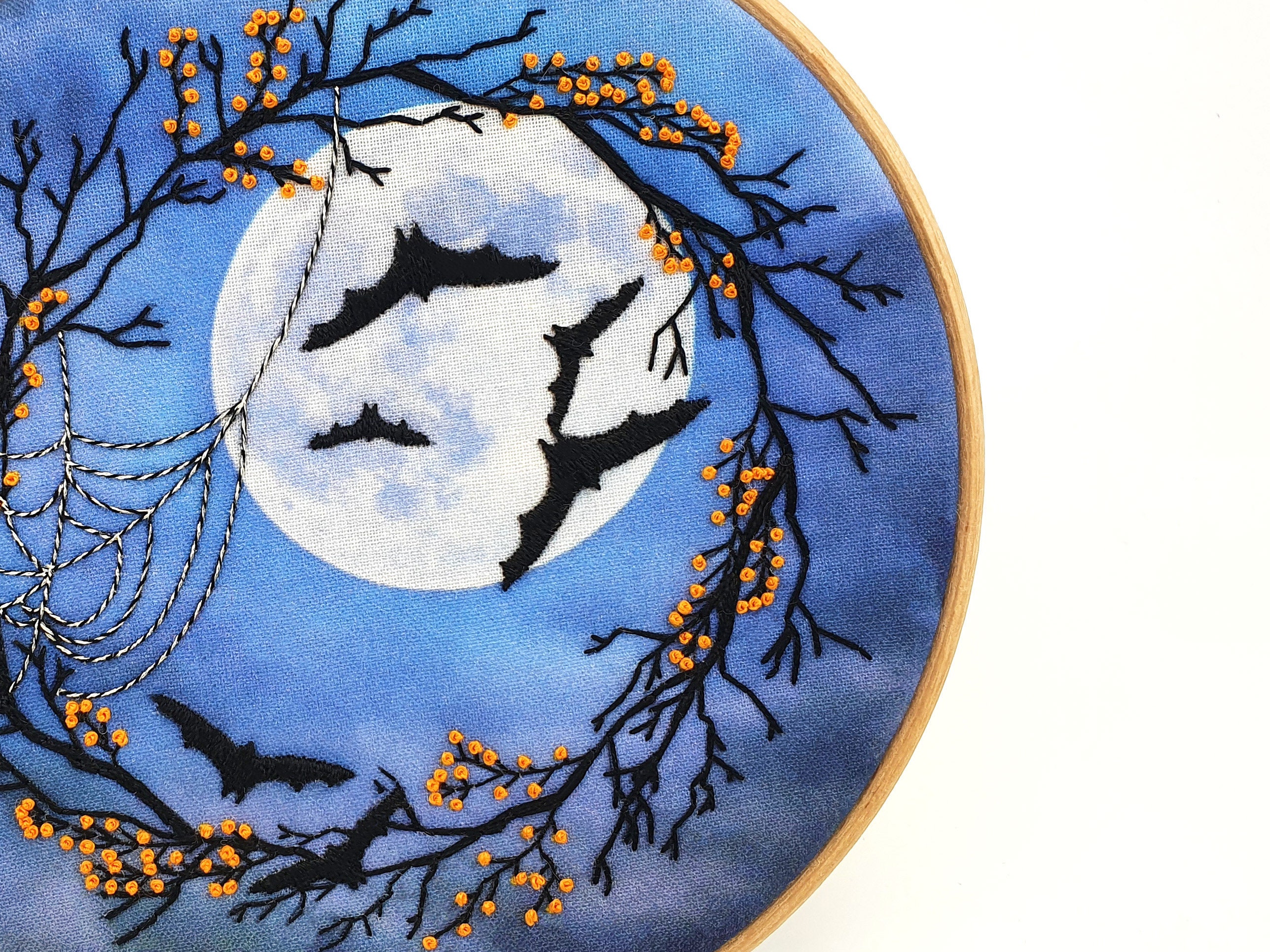 Halloween Scene Embroidery Kit Spooky Needle Craft Kit Bats - Etsy UK