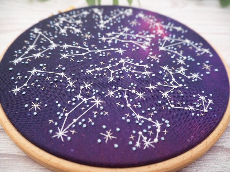 Astrology Embroidery Pattern: Star Signs Constellations Fabric Pack - Etsy
