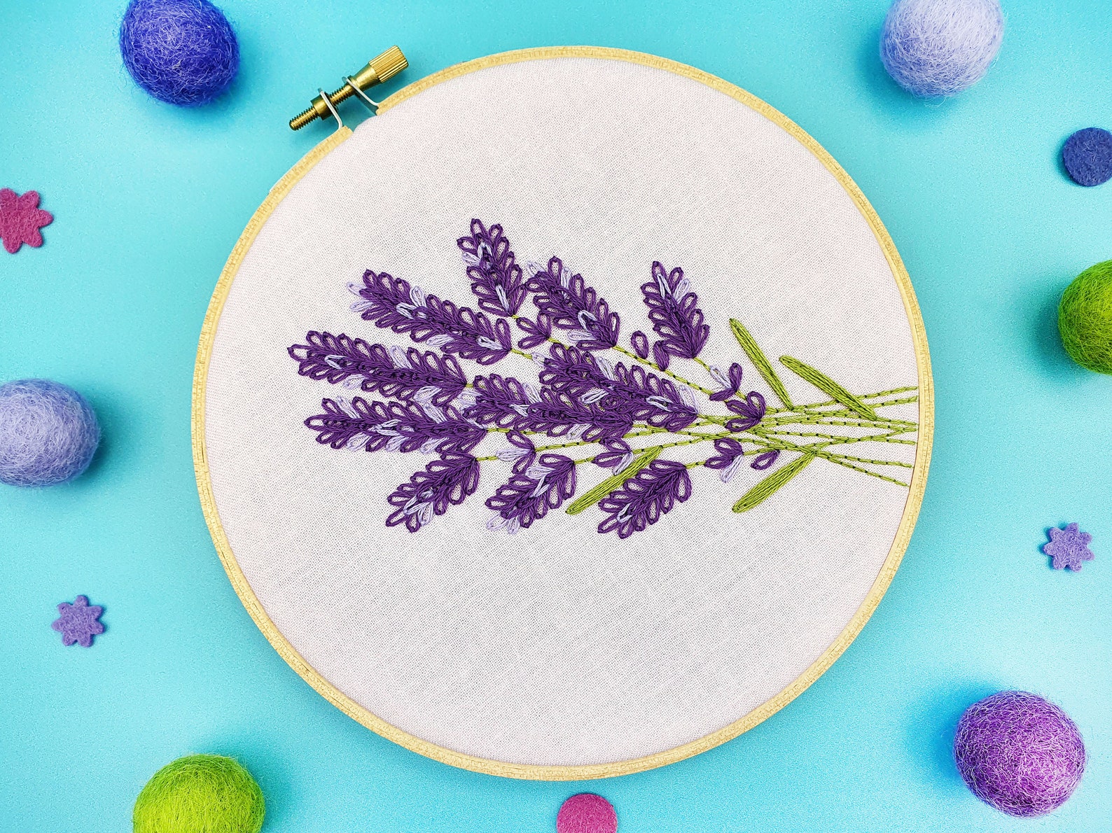 Lavender Embroidery Pattern Wildflower Embroidery Pattern - Etsy