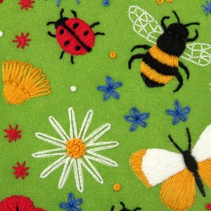 Bees and Butterflies Embroidery Pattern, Ladybug Needle Craft Pattern ...
