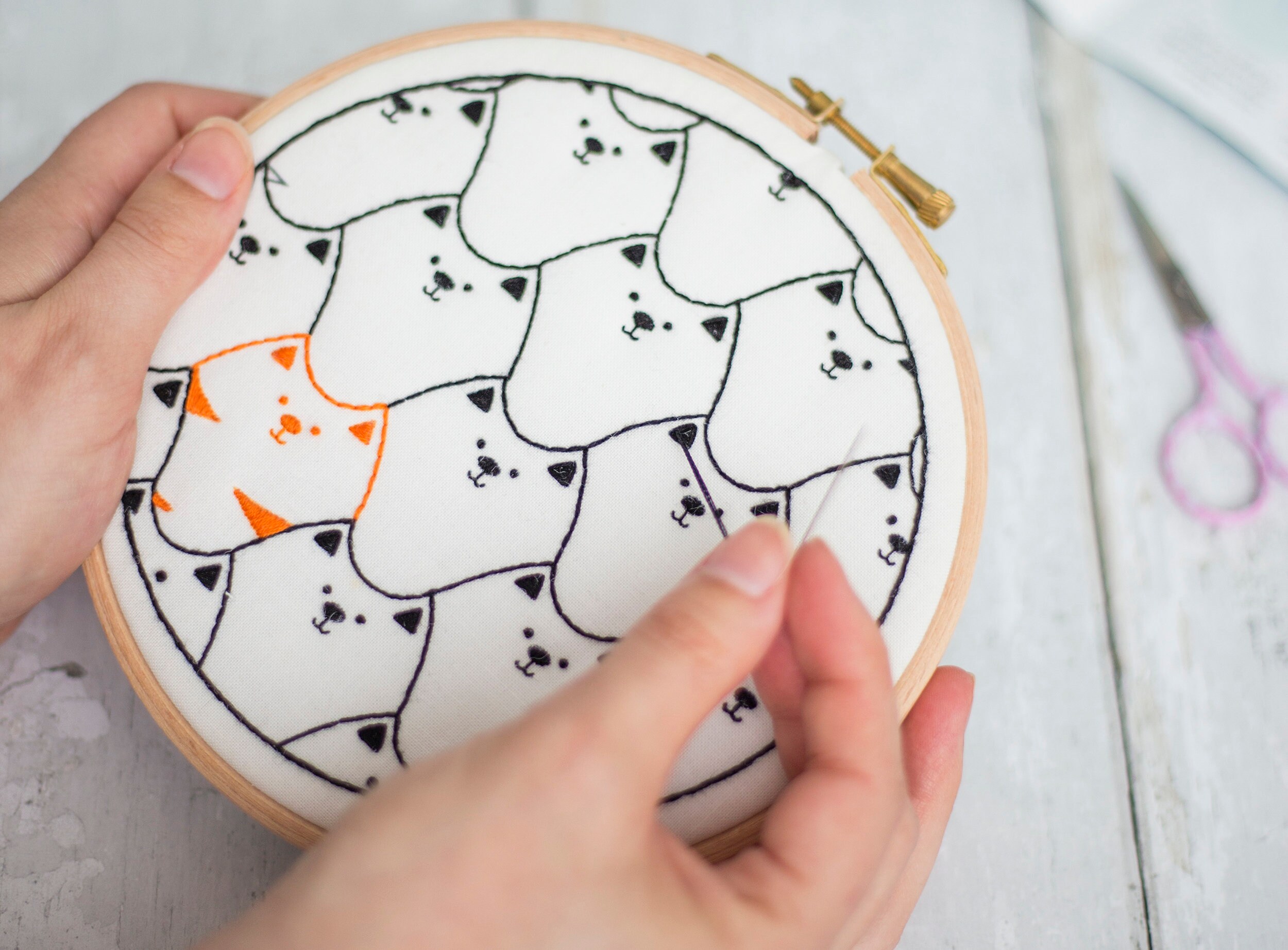 Cats Embroidery Pattern: Black Cat DIY Hoop Art (PDF Pattern) - Etsy