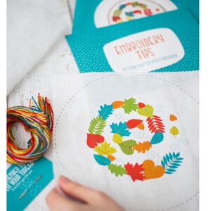 Autumn Embroidery Kit, Leaves Embroidery Pack, Fall Needlecraft Kit ...
