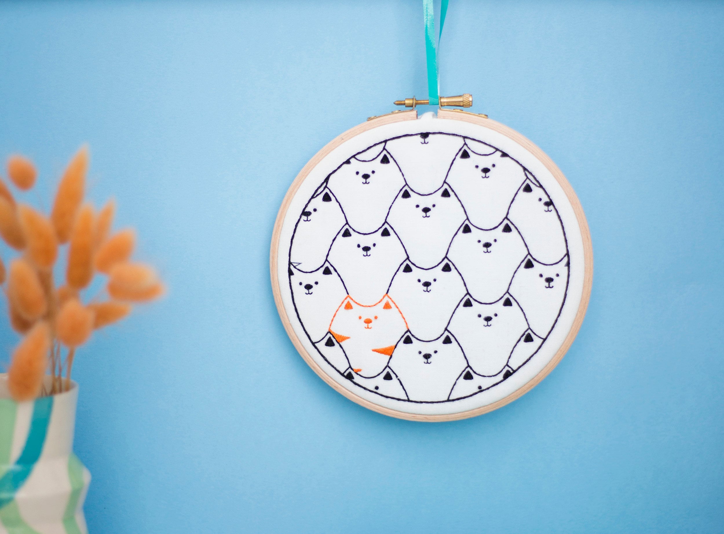 Cats Embroidery Kit Cat Lovers Gift Cats Hoop Art Animal - Etsy