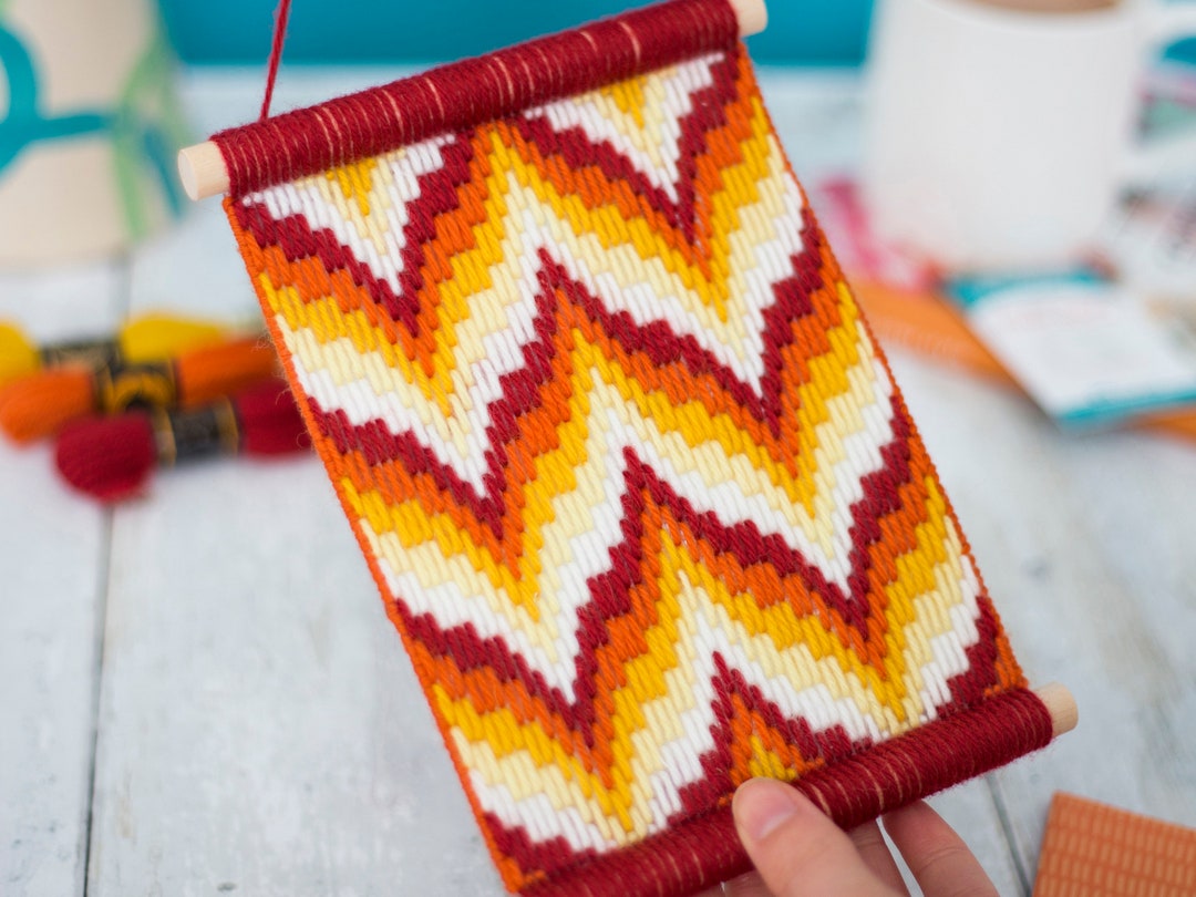 Flame Bargello Tapestry Kit: Modern Needlepoint Embroidery - Etsy