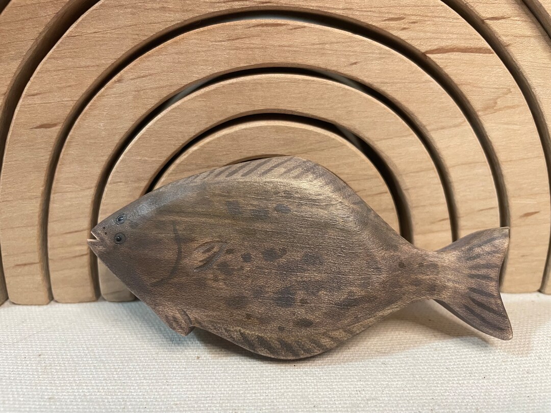 Maple-halibut Figurine, Handmade Figurine - Etsy