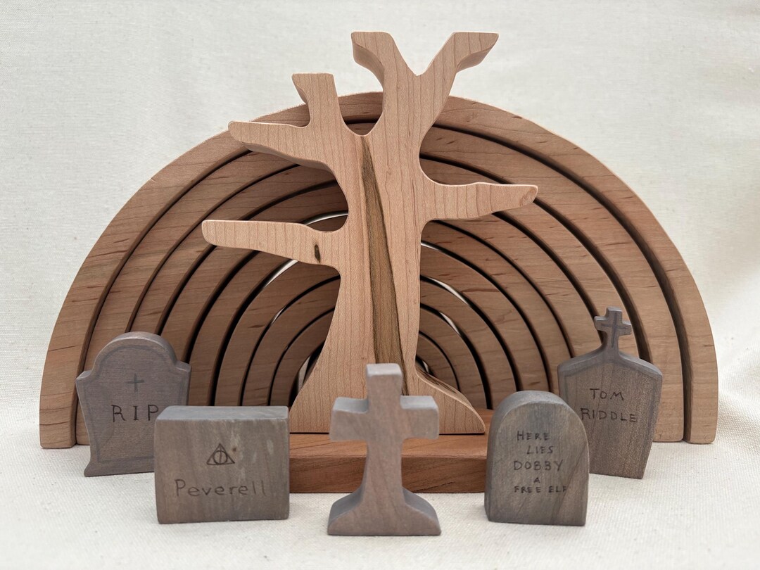 Maple-rustic Gravestone Figurines Set of 5, Handmade Wood Carvings - Etsy