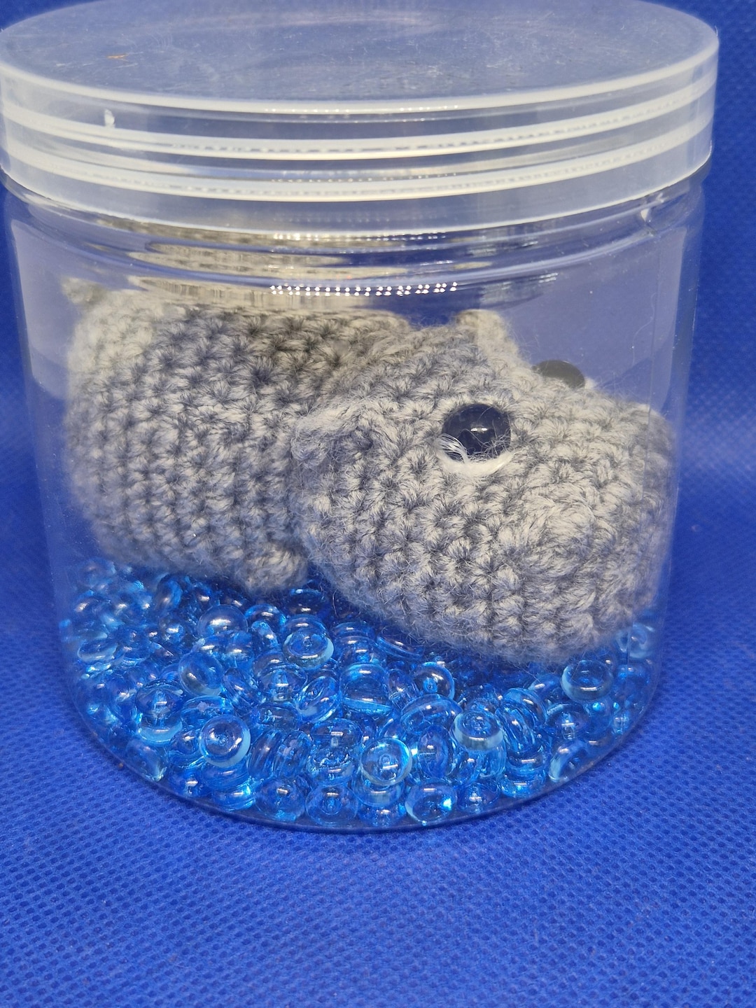 Crocheted Hippo in a Jar With Adoption Certificate - Etsy