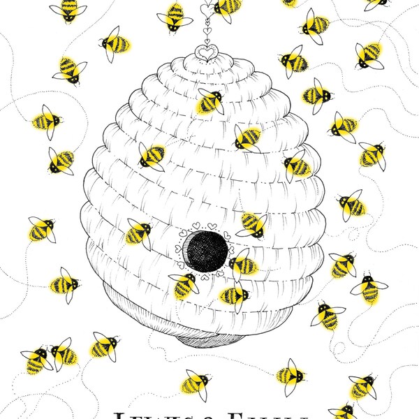 Bee Hive Print - Etsy UK