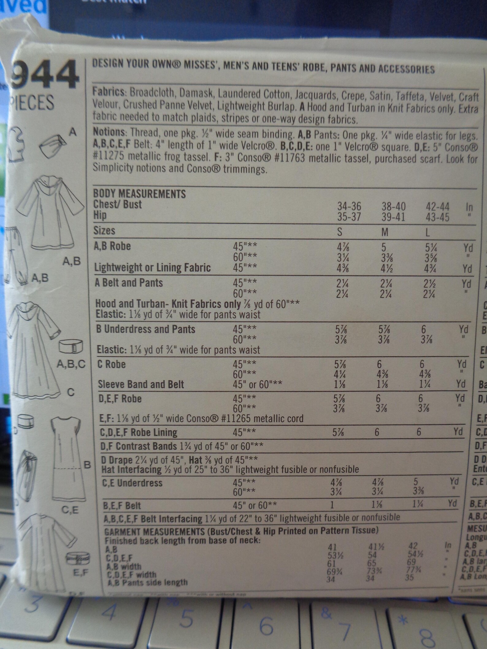 Simplicity Sewing Pattern 8944 Adult Costumes Geisha Ninja Robes - Etsy