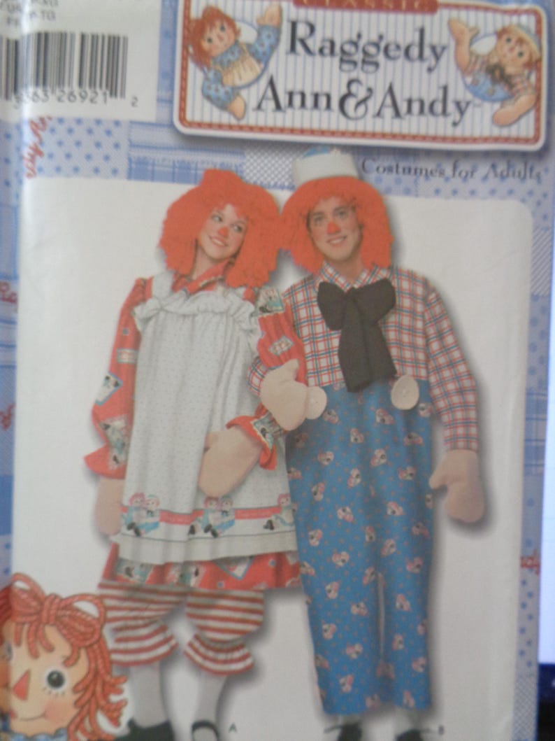 Simplicity Sewing Pattern 5425 Raggedy Ann & Andy Adult Costumes XS-XL ...