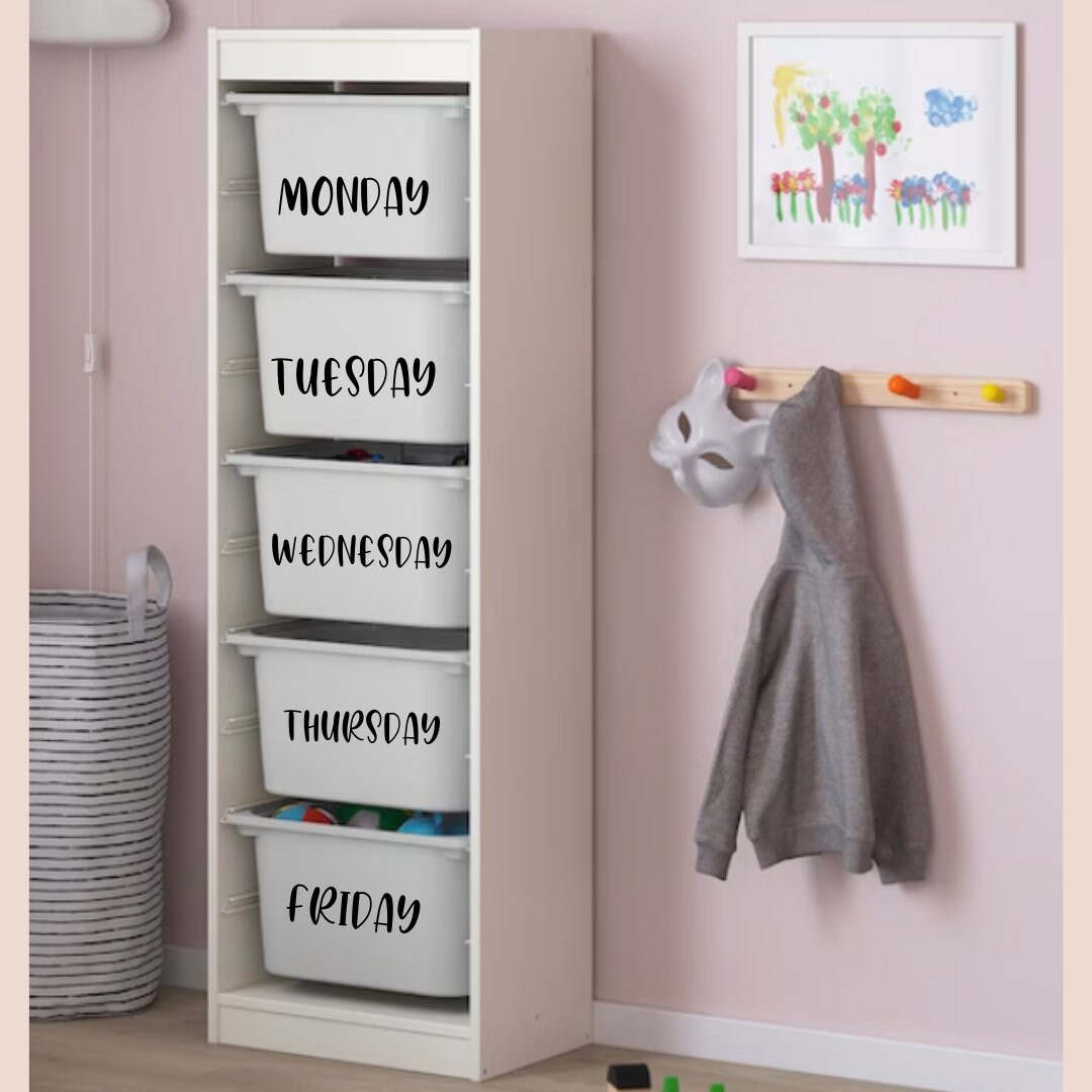Mon-fri Weekdays Storage Bin Labels - Kids Organization Labels ...