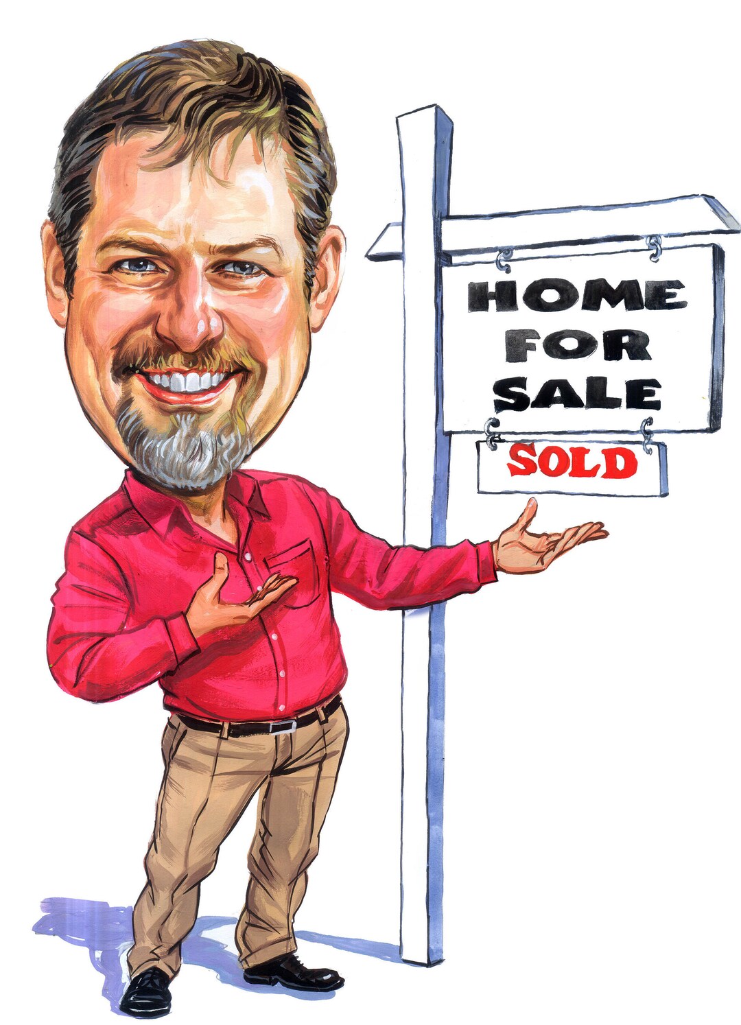 Custom Caricature, Realtor Caricature, Real Estate Agent , Real Estate ...