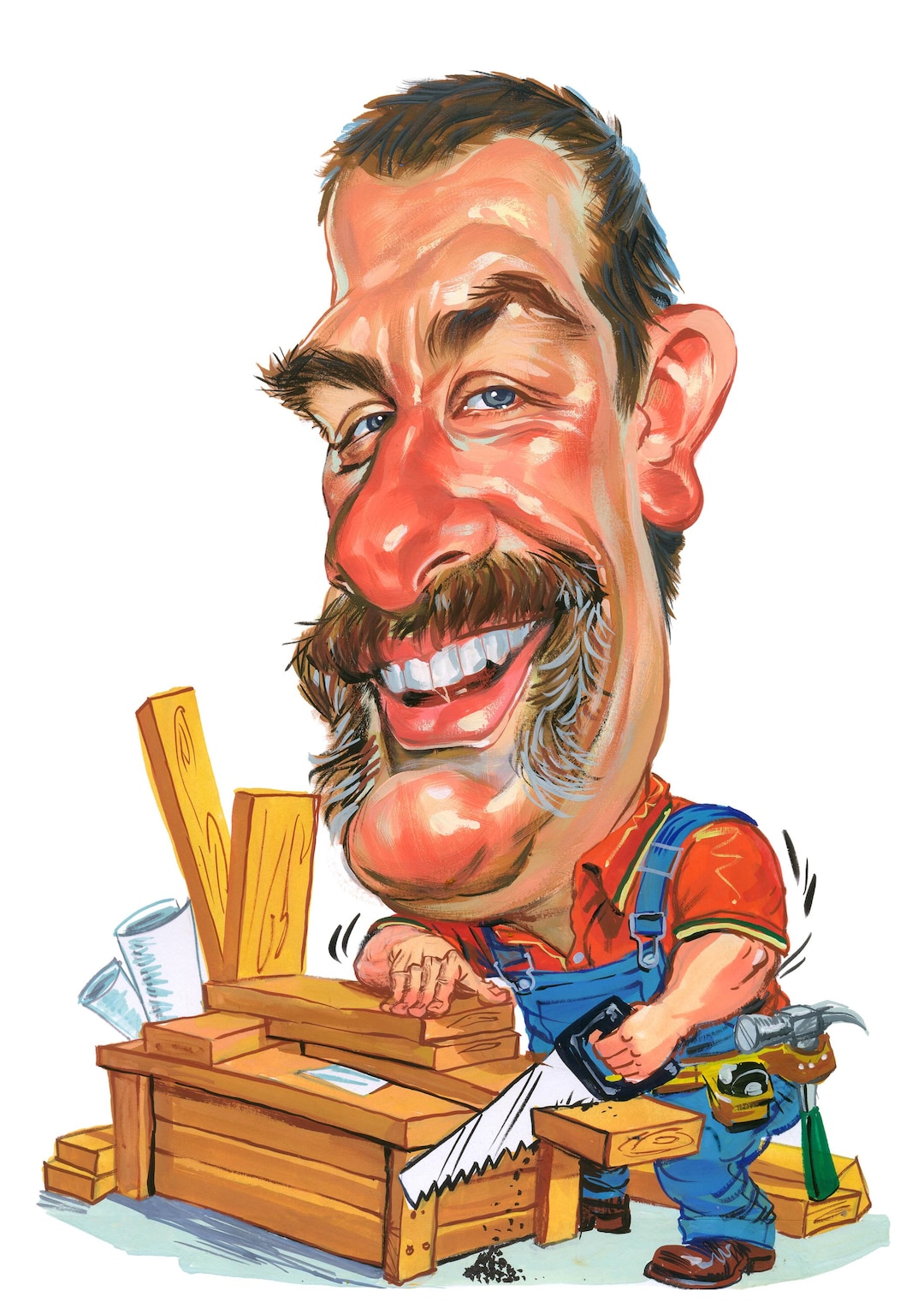 Custom Funny Caricature , Caricature With Extreme Exaggerated Face , - Etsy