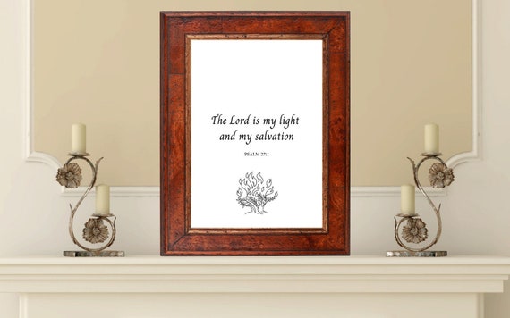 Psalm 27 the Lord is My Light Printable Art Bible Verse Wall | Etsy