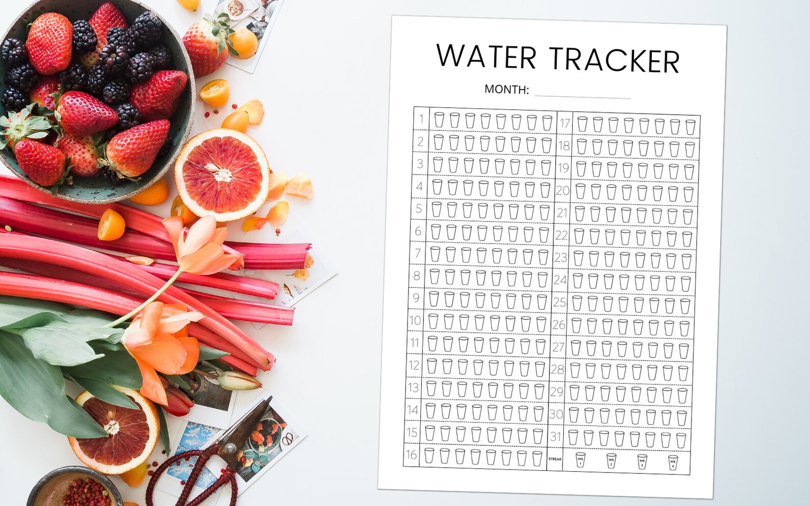 WATER TRACKER PRINTABLE, Hydration Tracker, Water Intake Tracker, Water ...