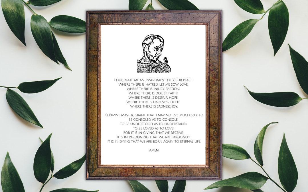 ST FRANCIS of Assisi Prayer, Lord Make Me an Instrument of Your Peace ...