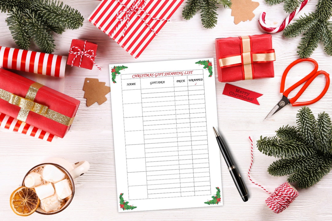 Christmas Shopping List, Holidays Shopping List, Digital Christmas List ...
