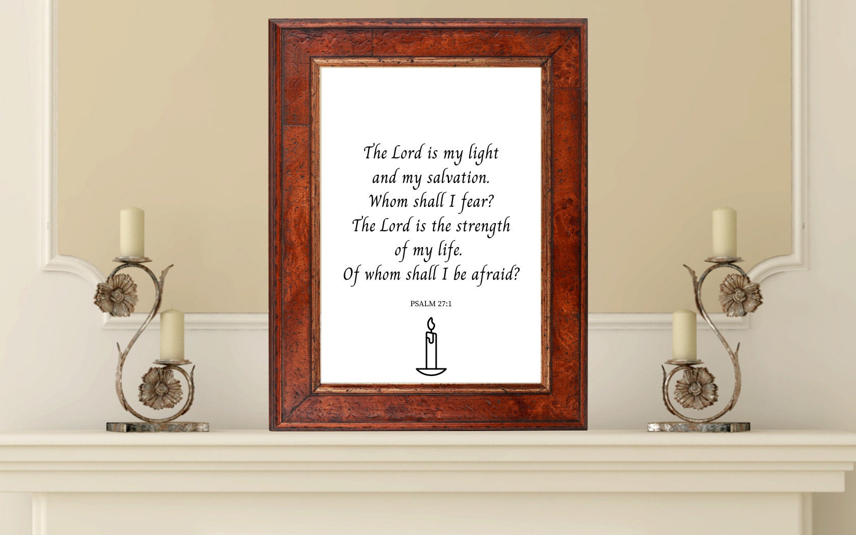Psalm 27 the Lord is My Light and My Salvation Printable, Bible Verse ...