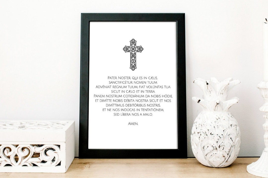 PATER NOSTER, the Lord's Prayer in Latin, Our Father Prayer Printable ...
