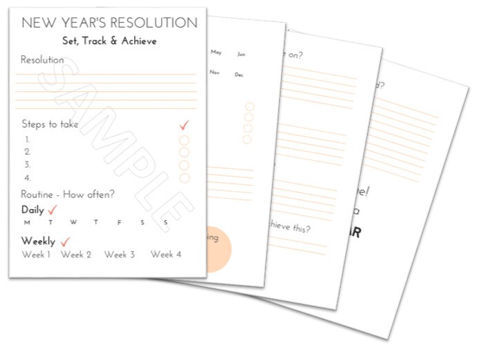 New Year's Resolution Guide, Resolutions Printable, Goals Printable ...