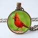 Red cardinal necklace Red cardinal bird Red cardinal jewelry | Etsy