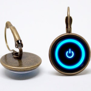 Power Button Earrings Computer Earrings Geek Jewelry Girlfriend Gift ...