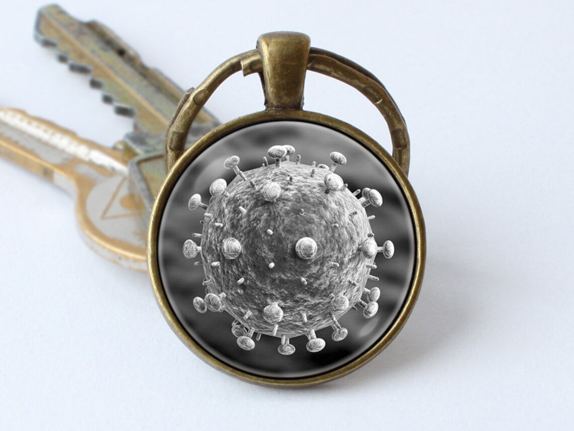 Virus Keychain Virus Jewellery Science Jewelry Virus Key Ring - Etsy