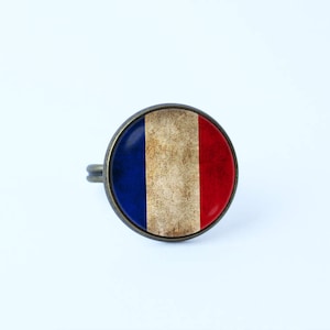 France Flag Ring Girls Jewellery Patriotic Gift French Jewelry Flag of ...