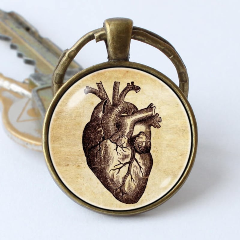Heart Key Pendant - Etsy
