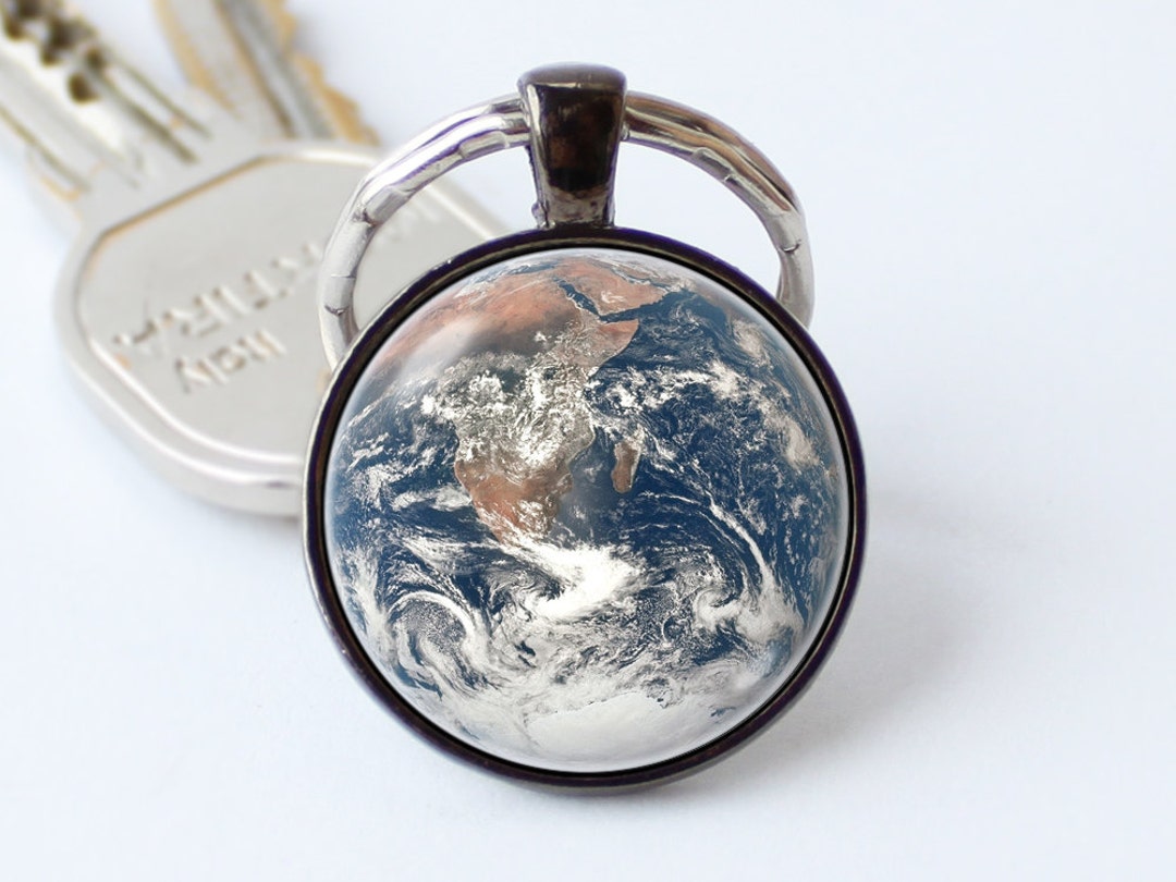 Earth Keychain Planet Earth Keyring Geography Key Chain Space Key Chain ...