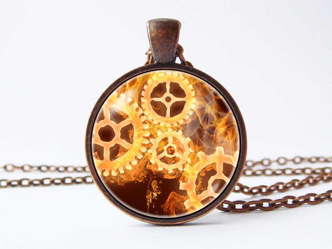 Gears Necklace Mechanisms Steampunk Pendant Punk Jewelry Gears Pendant ...