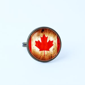 Flag Sign Ring Canadian Flag Ring Maple Leaf Ring Canada Jewelry Unique ...