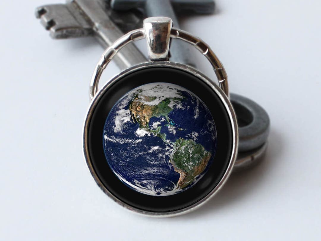 Earth Planet Keychain Earth Planet Key Ring Earth Jewelry Earth ...