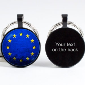 European Union Flag Keychain EU Flag Keyring Flag Jewellery EU Jewelry ...
