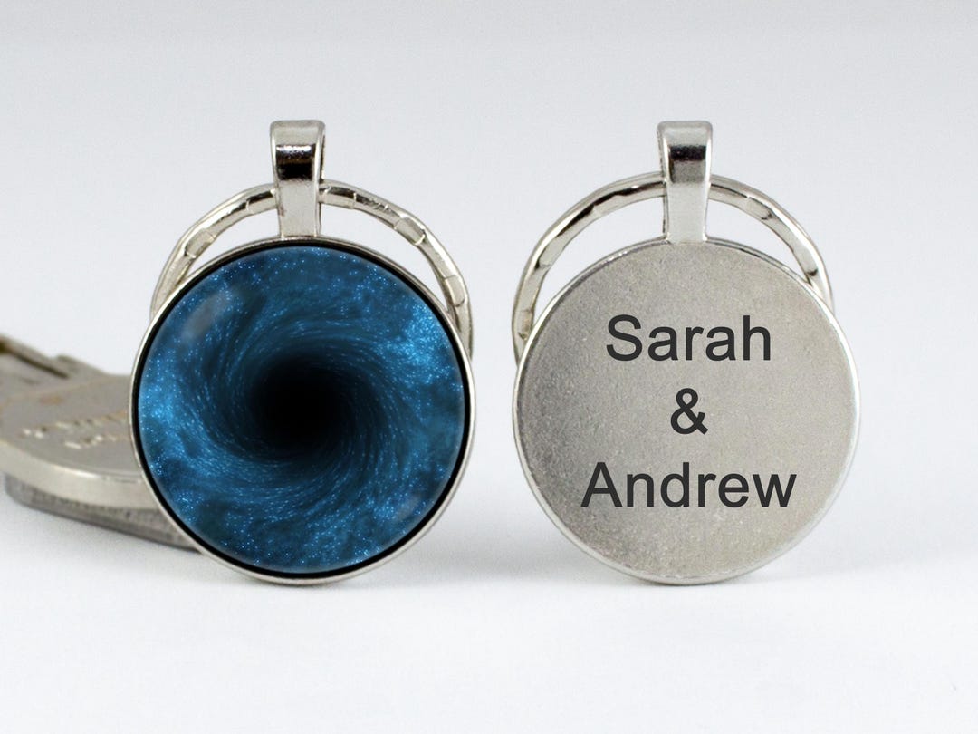 Black Hole Keychain Custom Engraving Personalized Jewelry Space Custom ...