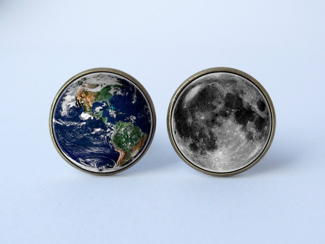 Earth and Moon Cufflinks Planet Cufflinks Cosmos Jewelry Solar System ...