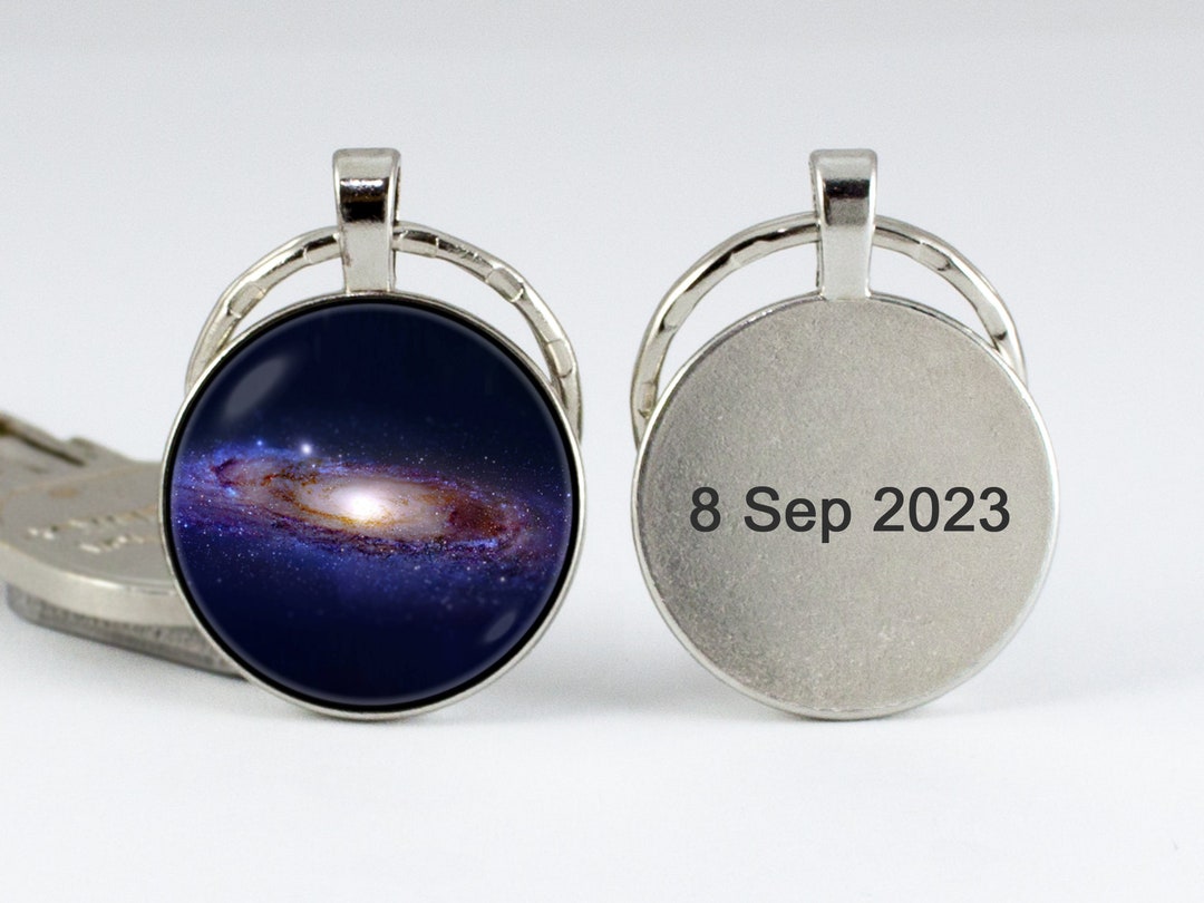 Astronomy Gift Personalized Key Chain Nebula Andromeda Space Key Ring ...
