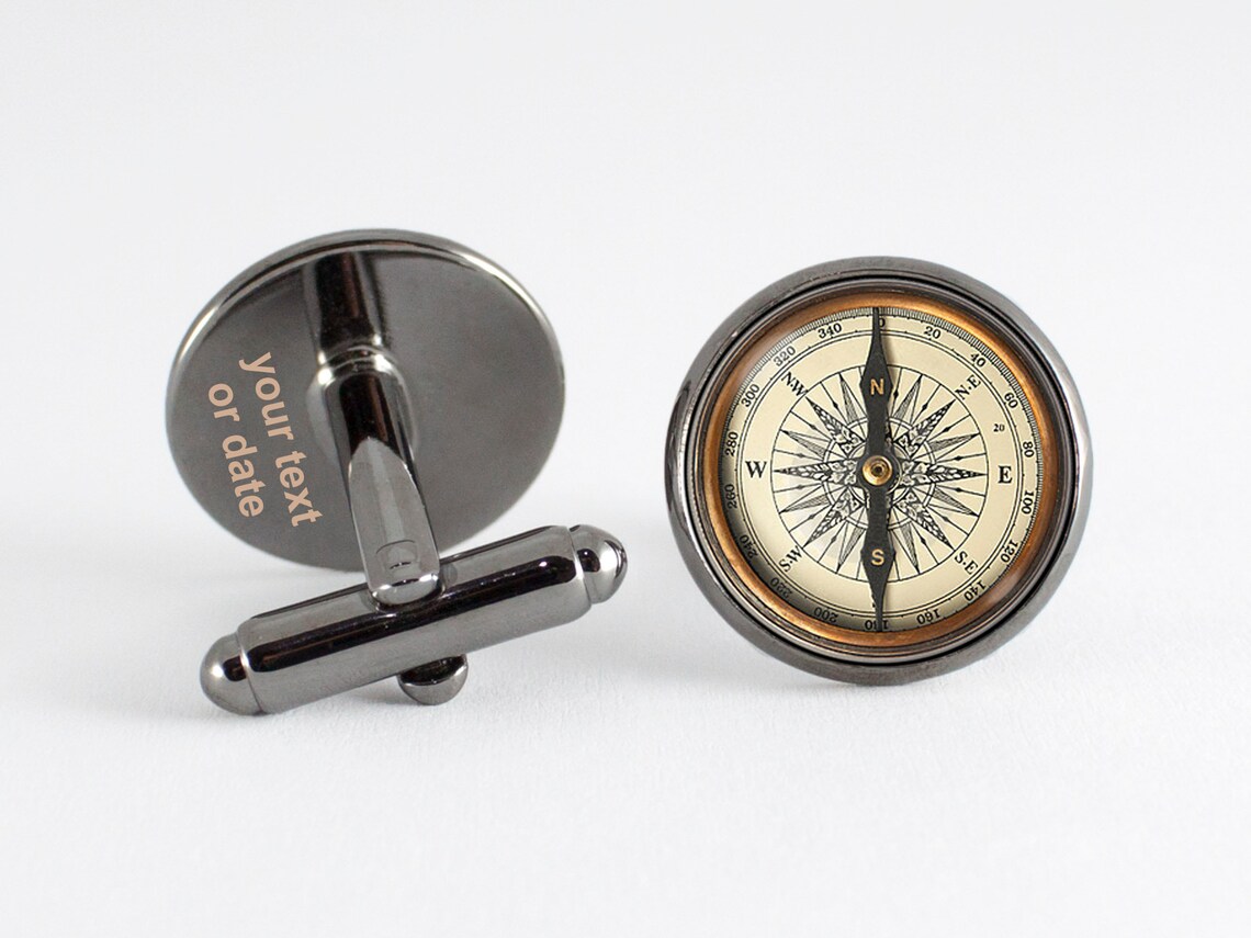 Personalized Gift Compass Tie Clip Customized Jewelry Engraved | Etsy