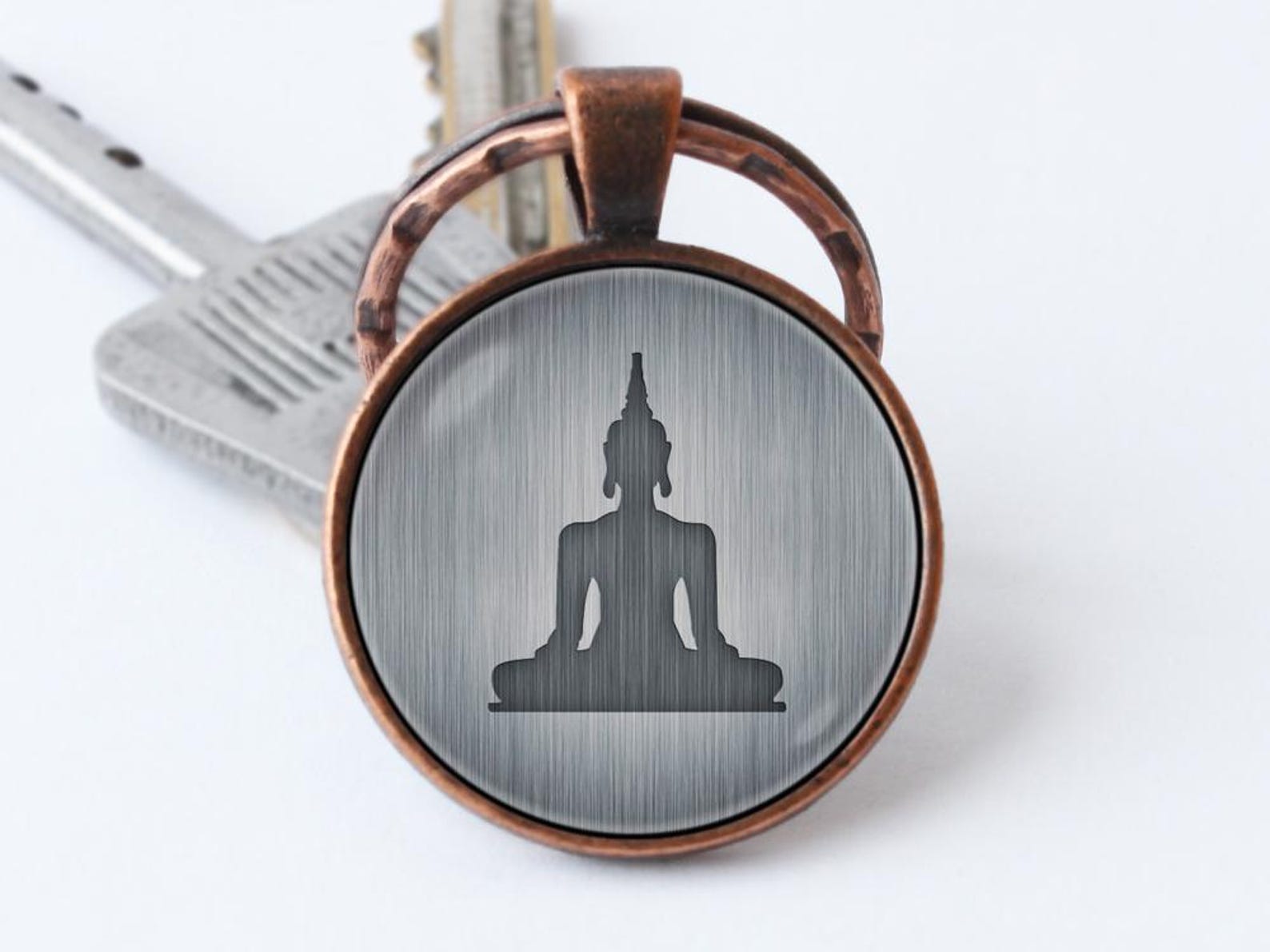 Custom Phrase Personalized Gift Buddha Key Chain Buddha Key Ring Custom ...